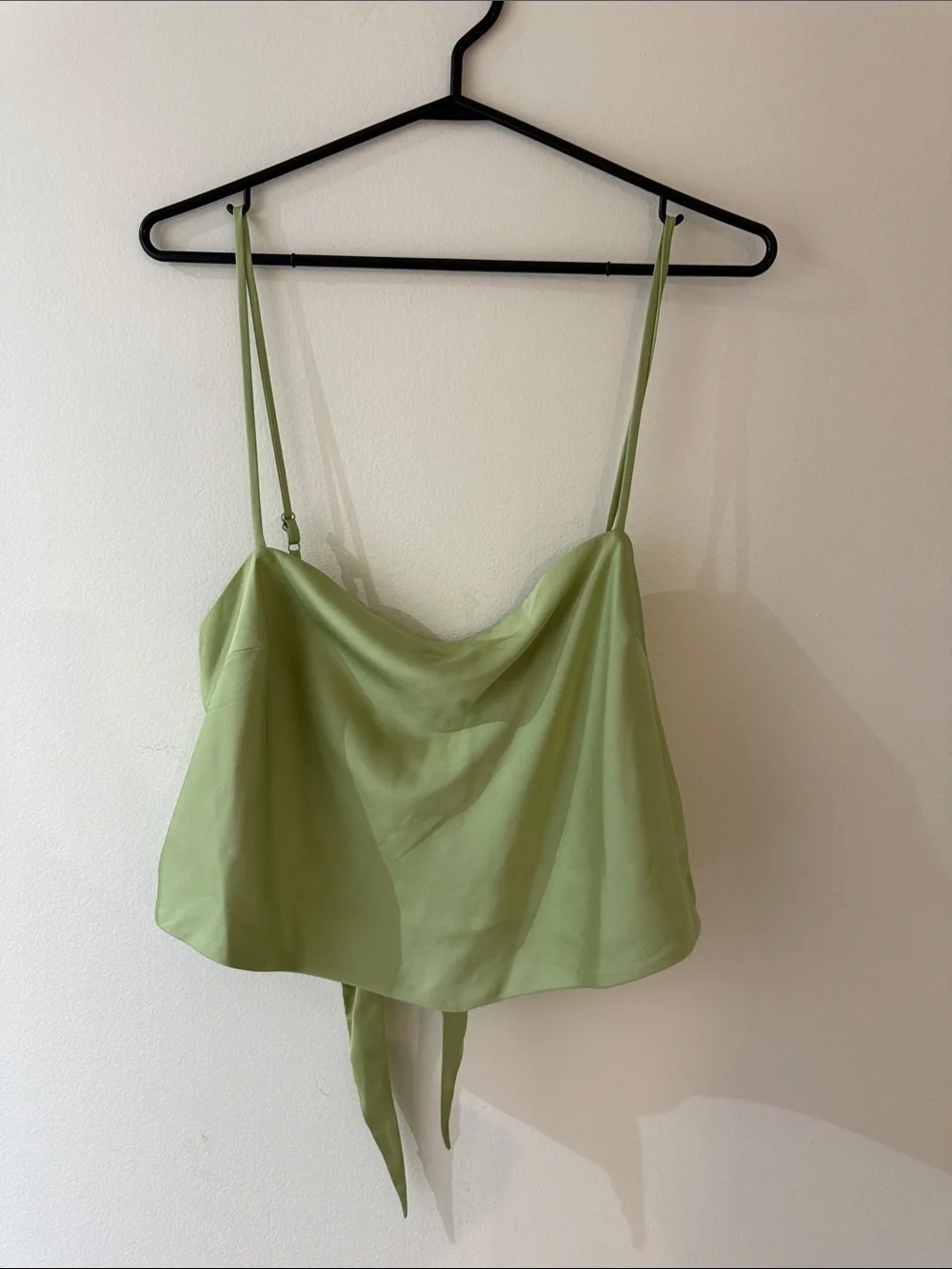 Aritzia | Tops | Aritzia Sundeh Light Green Satin Cowl Neck Spaghetti ...